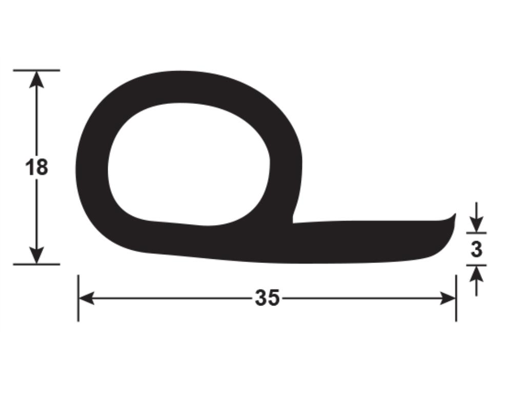 Extrusion Solid P Seal 34 X 3 X 18 mm X 25 Metre Roll | RSP Automotive ...